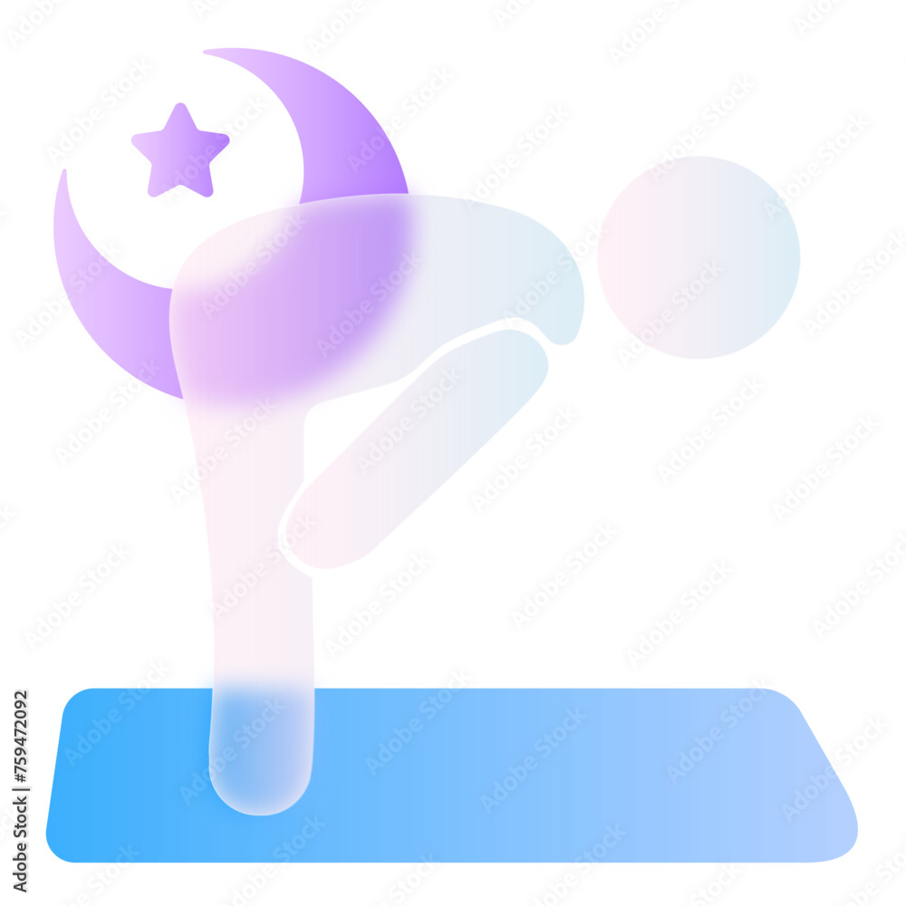 Shalat Praying Worship Ramadhan Muslim Islamic Icon Glassmorphism UI ...