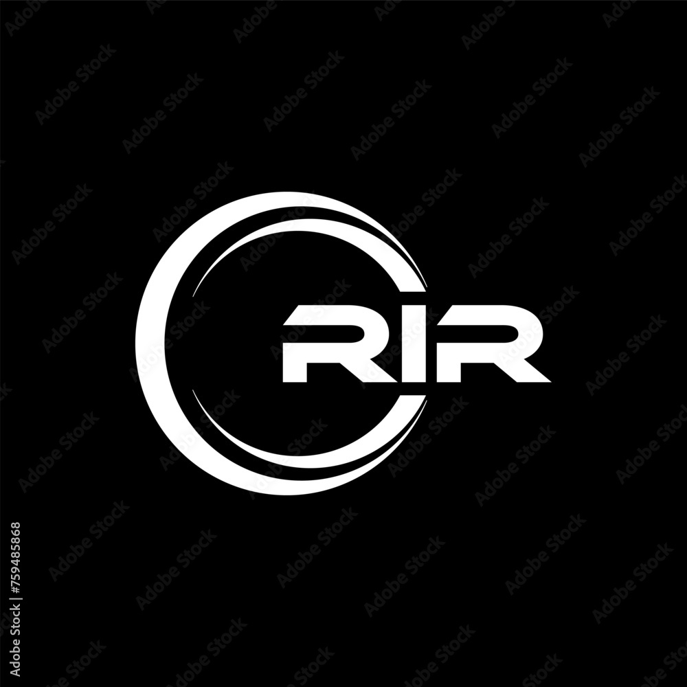 RIR letter logo design with black background in illustrator, cube logo ...