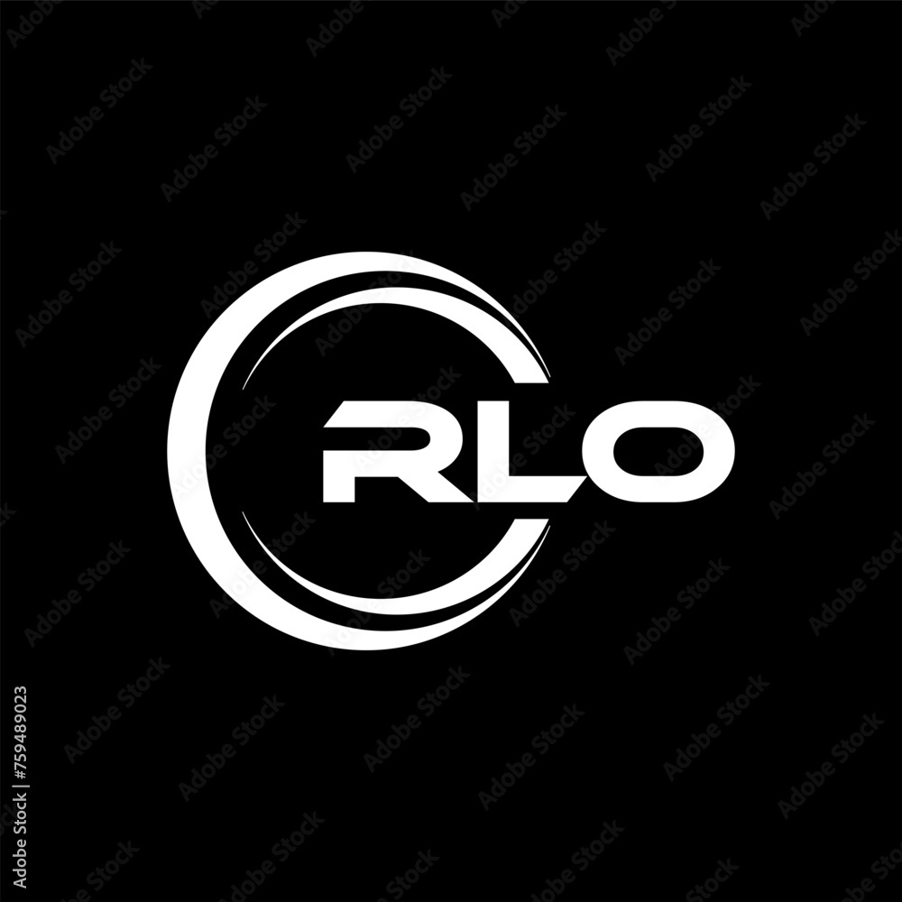RLO letter logo design with black background in illustrator, cube logo ...