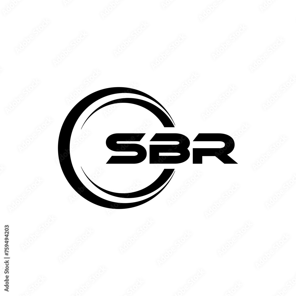 SBR letter logo design with white background in illustrator. Vector ...