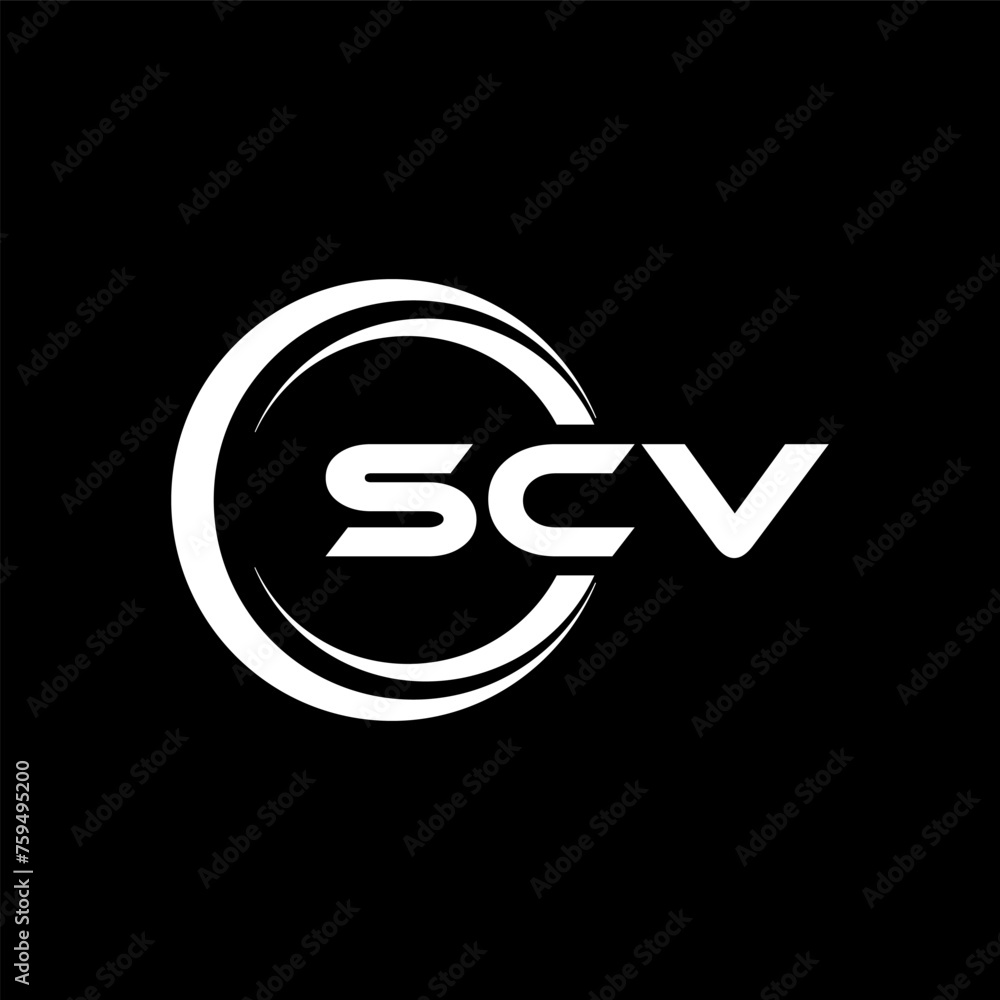SCV letter logo design in illustration. Vector logo, calligraphy ...