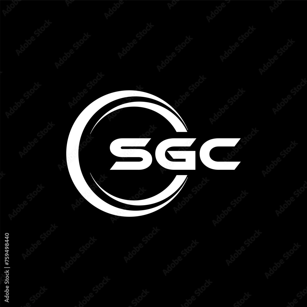 SGC letter logo design in illustration. Vector logo, calligraphy ...