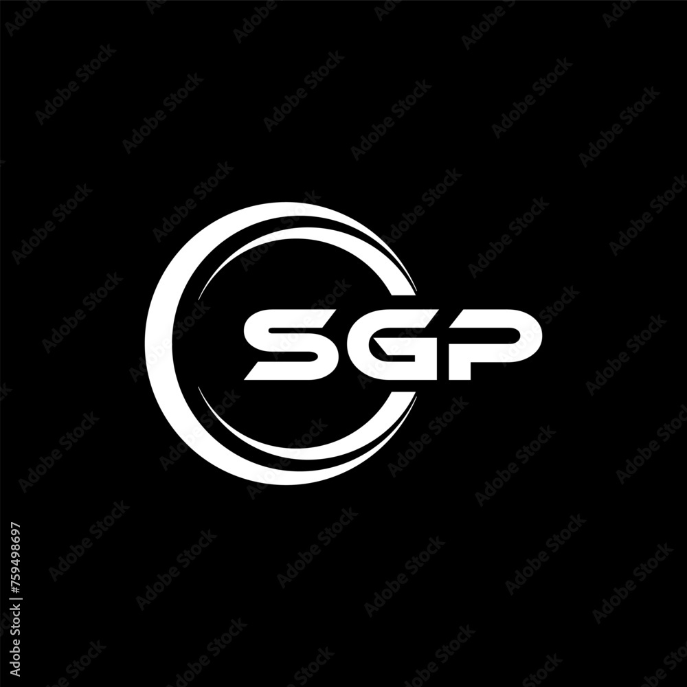 SGP letter logo design in illustration. Vector logo, calligraphy ...
