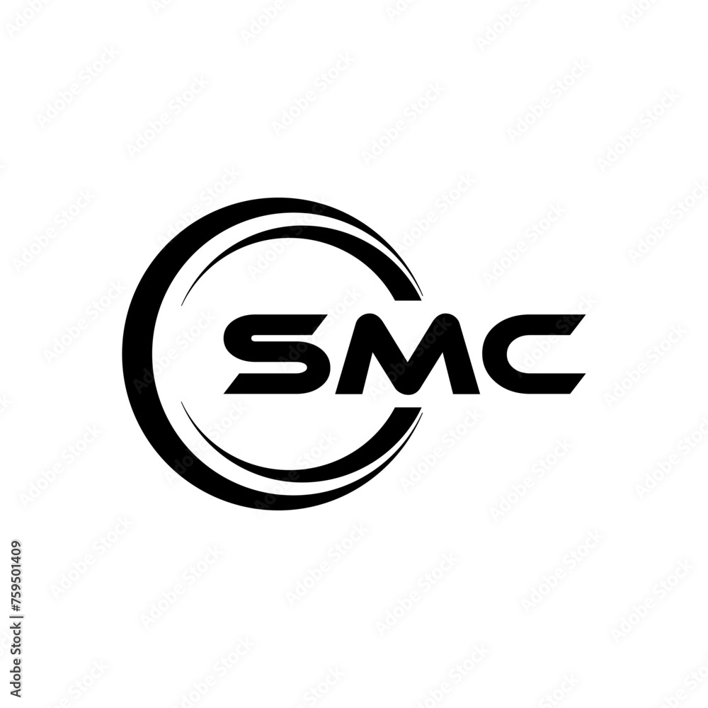 SMC letter logo design in illustration. Vector logo, calligraphy ...