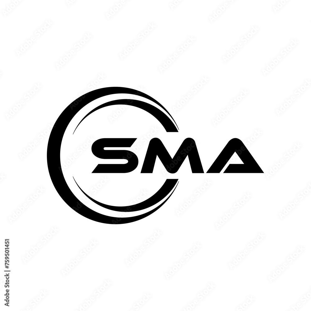 SMA letter logo design in illustration. Vector logo, calligraphy ...