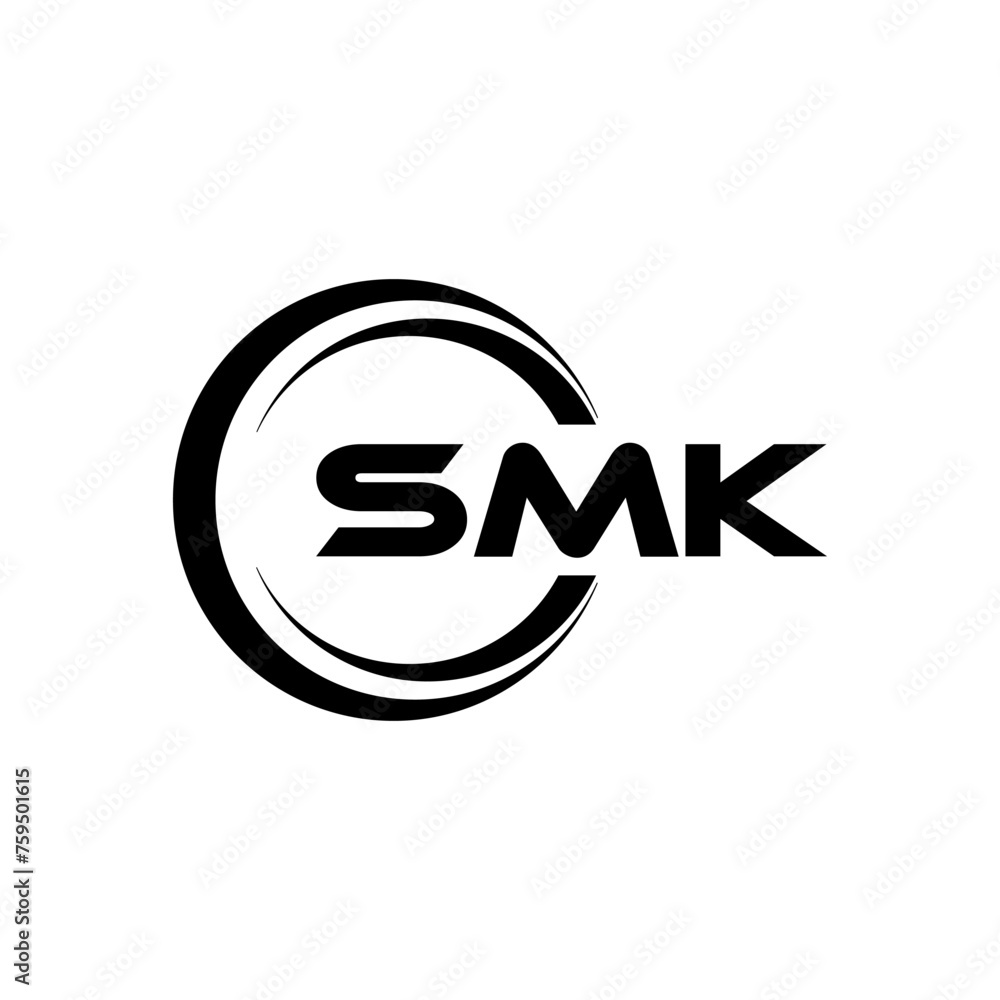 SMK letter logo design in illustration. Vector logo, calligraphy ...