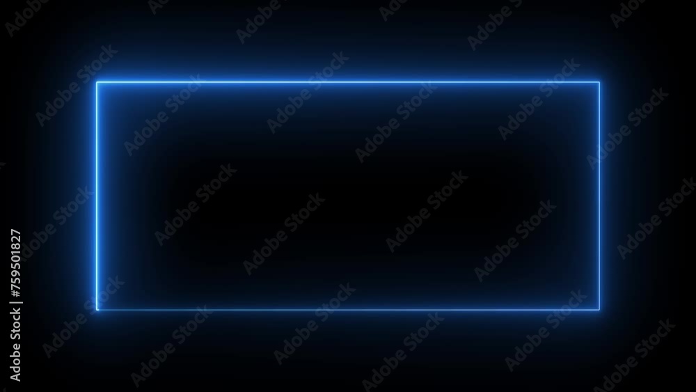 Neon Light Animated Glowing Border Stylish Frame. Neon abstract rectangle shape line animation ...