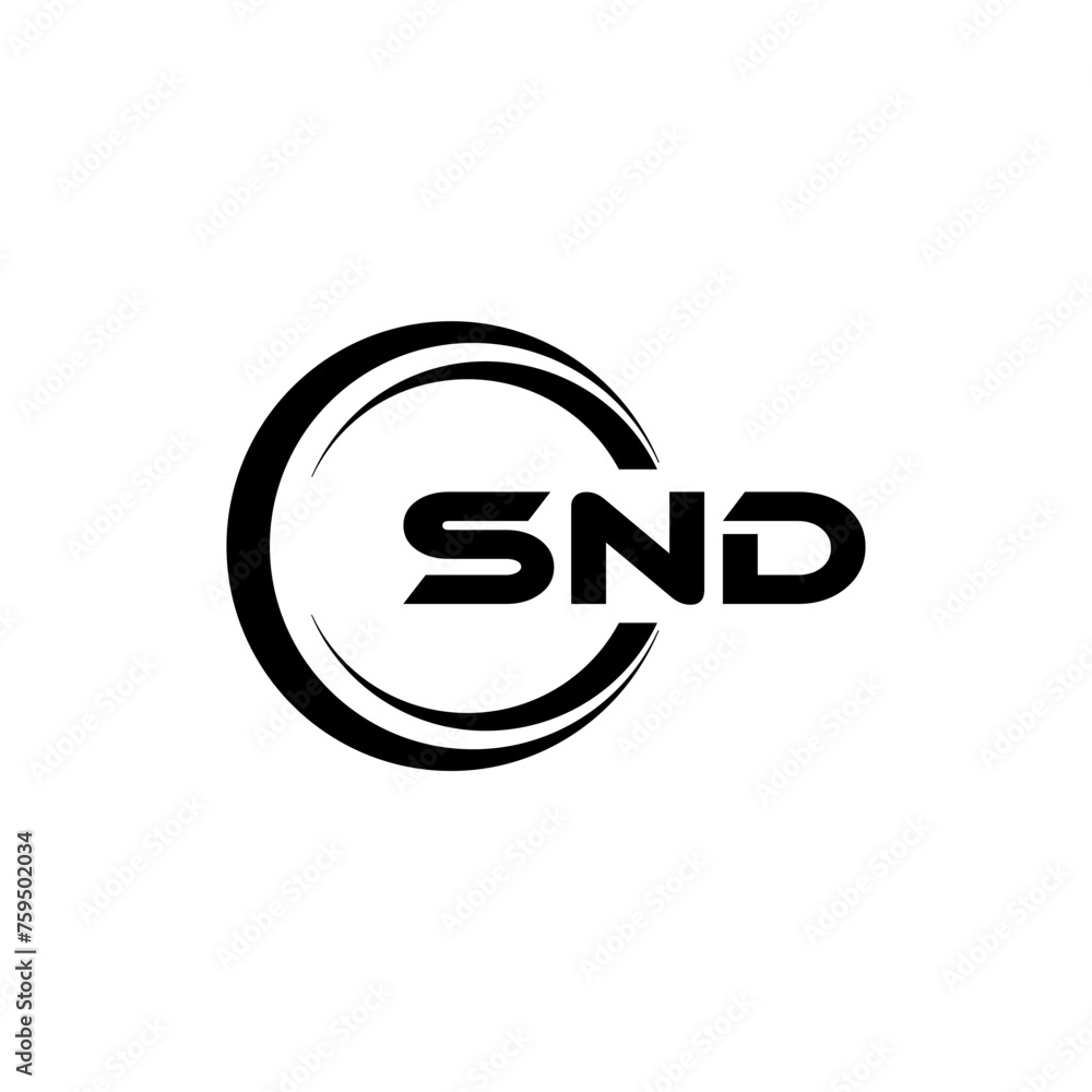 SND letter logo design in illustration. Vector logo, calligraphy ...