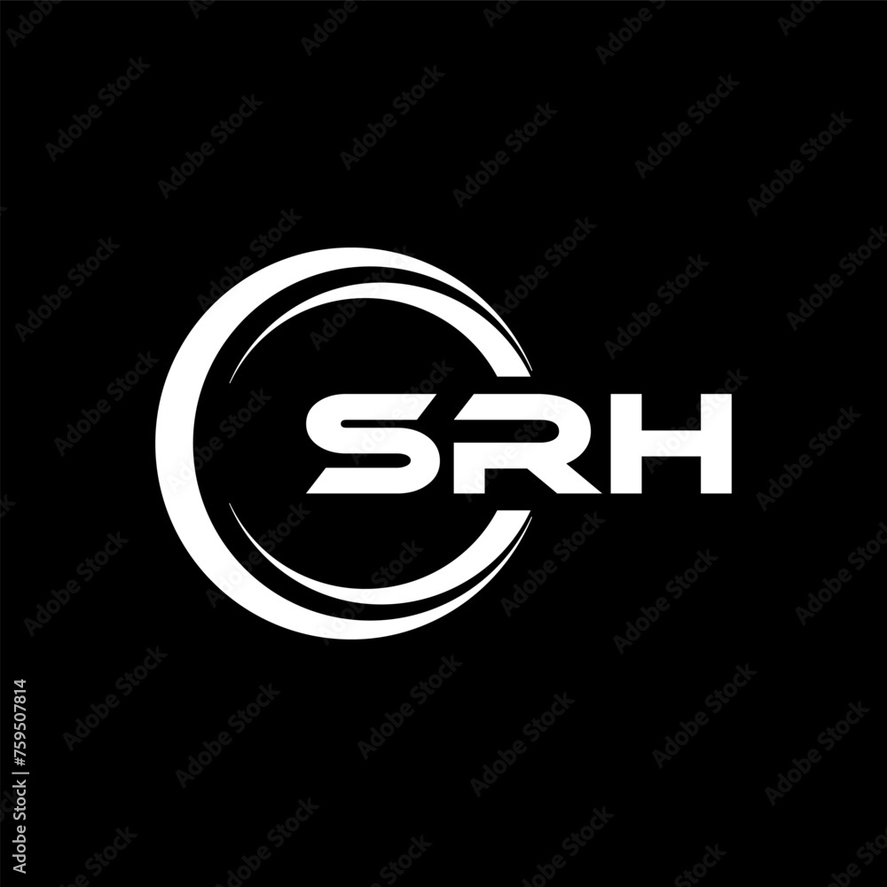 SRH letter logo design in illustration. Vector logo, calligraphy ...