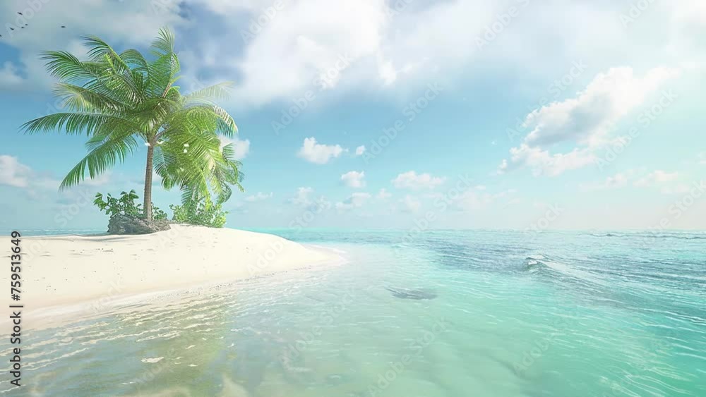 a serene tropical beach scene. summer background on the beach. seamless ...