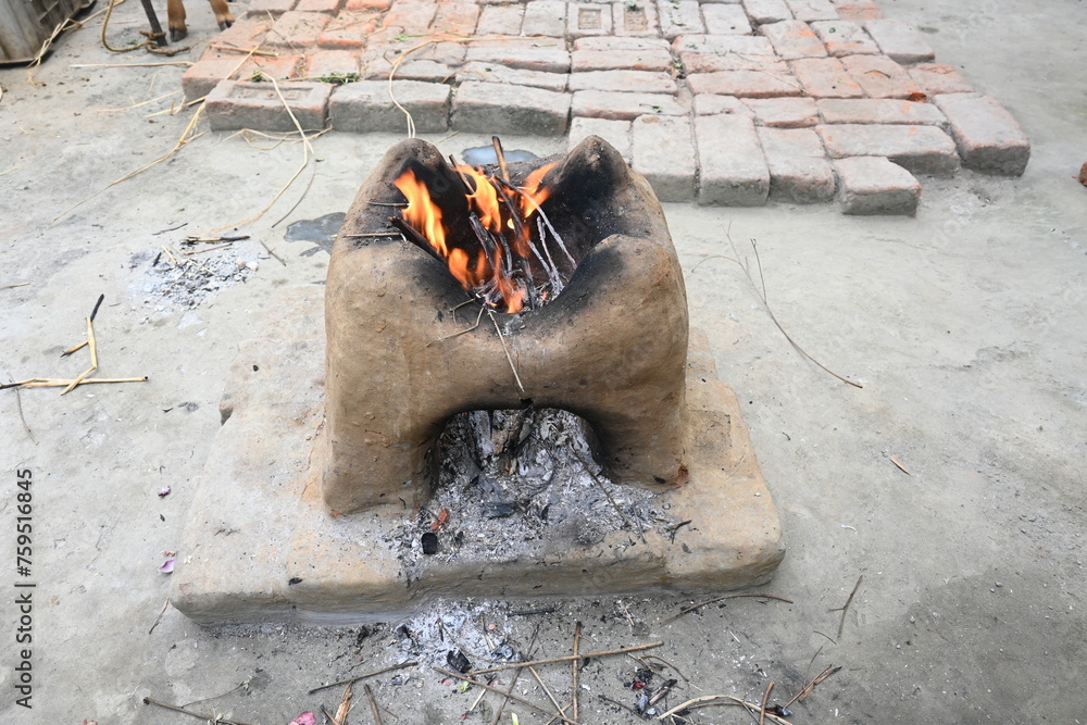 Clay stove. This is a type of cooking stove. It is used in rural area ...