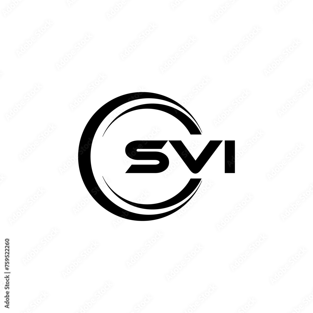 SVI letter logo design with white background in illustrator, cube logo ...