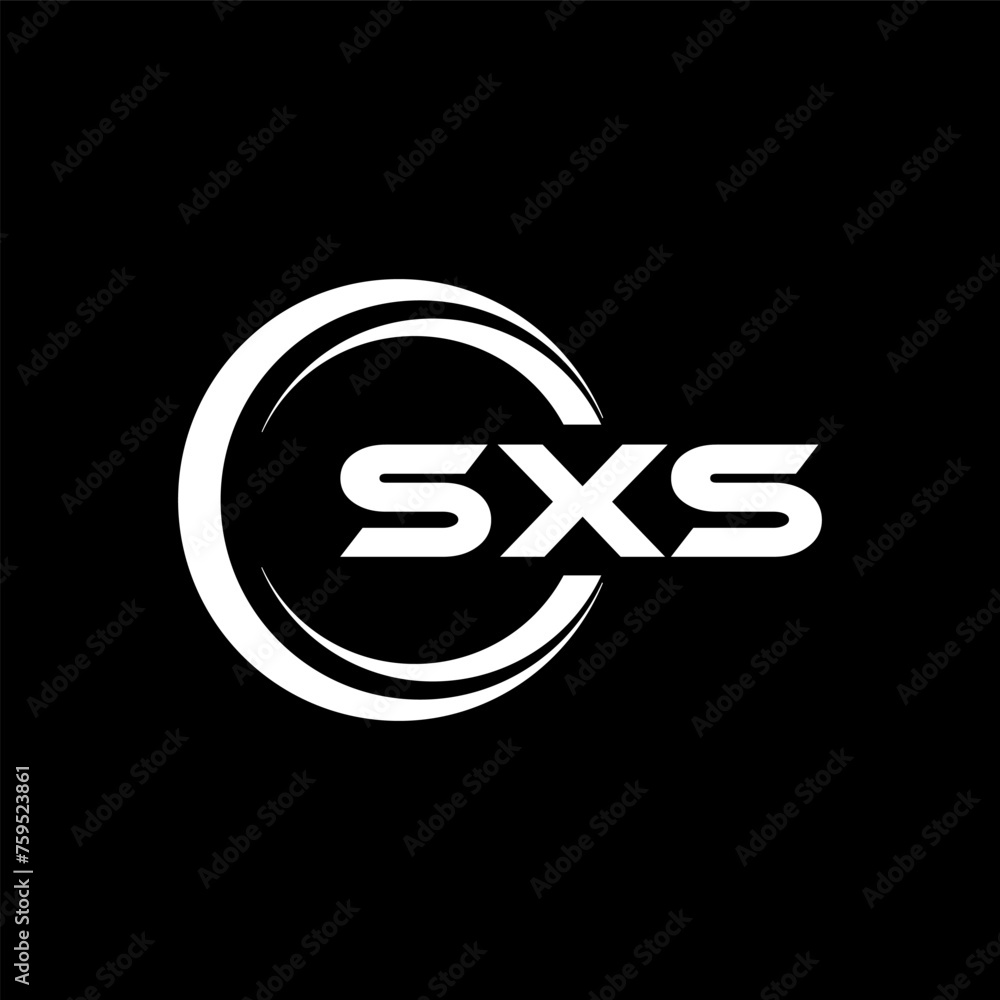 SXS letter logo design with black background in illustrator, cube logo ...
