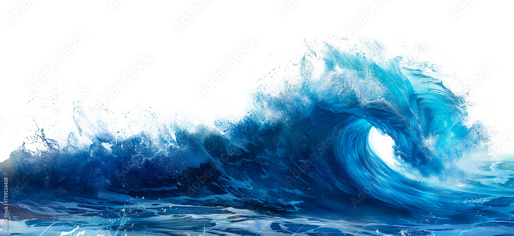 Curling blue ocean wave, cut out - stock png. Stock Photo | Adobe Stock