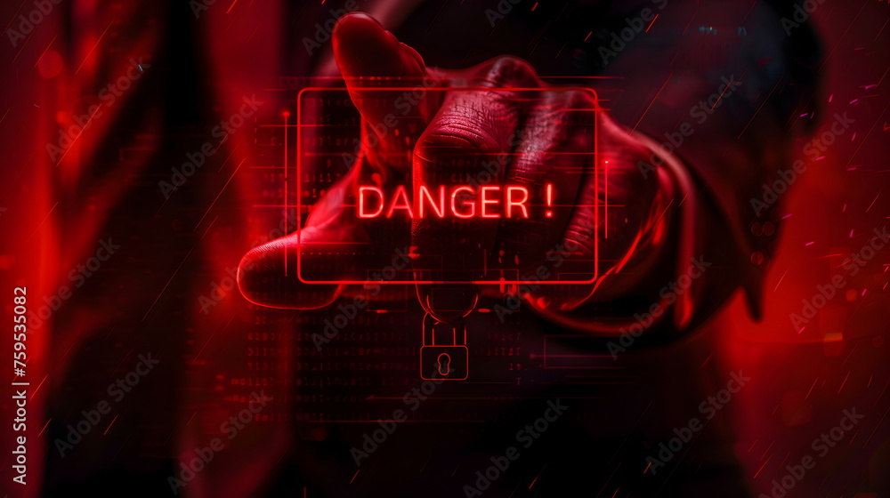 Locks security keys of Communication dangerously, Binary Code ...