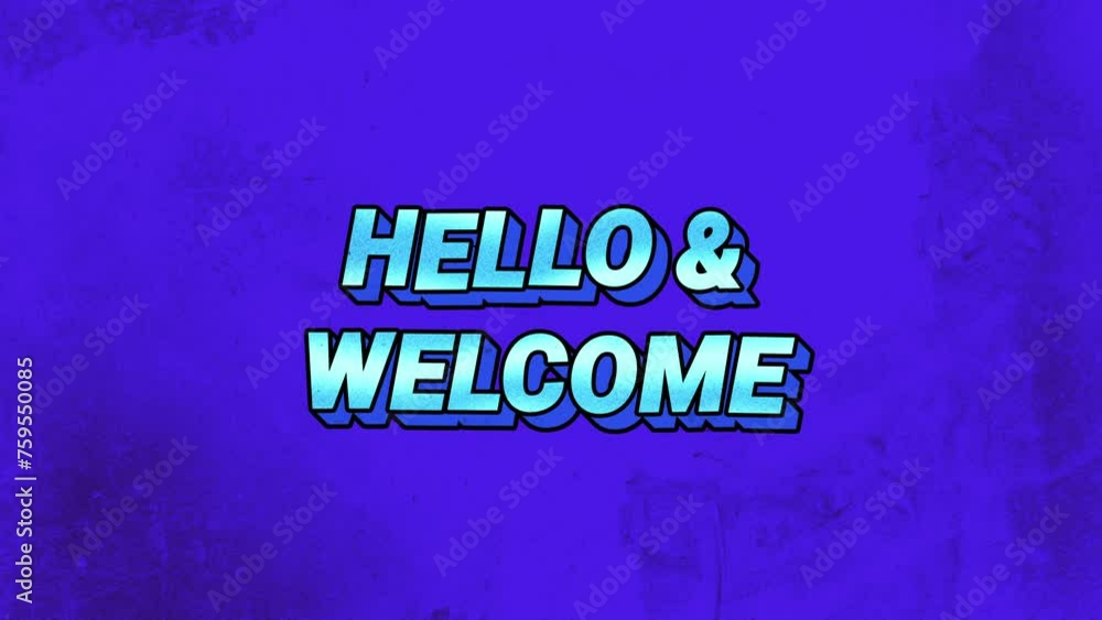 Hello and Welcome 3D Text on the screen. Immersive 3D Text Animation ...