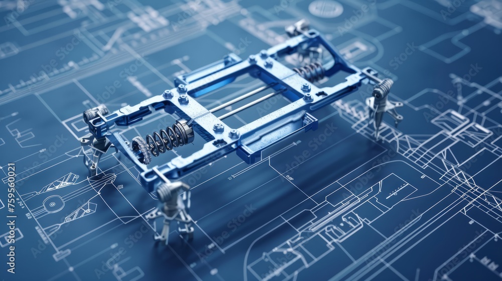 Detailed automotive suspension and axle system schematic illustration ...
