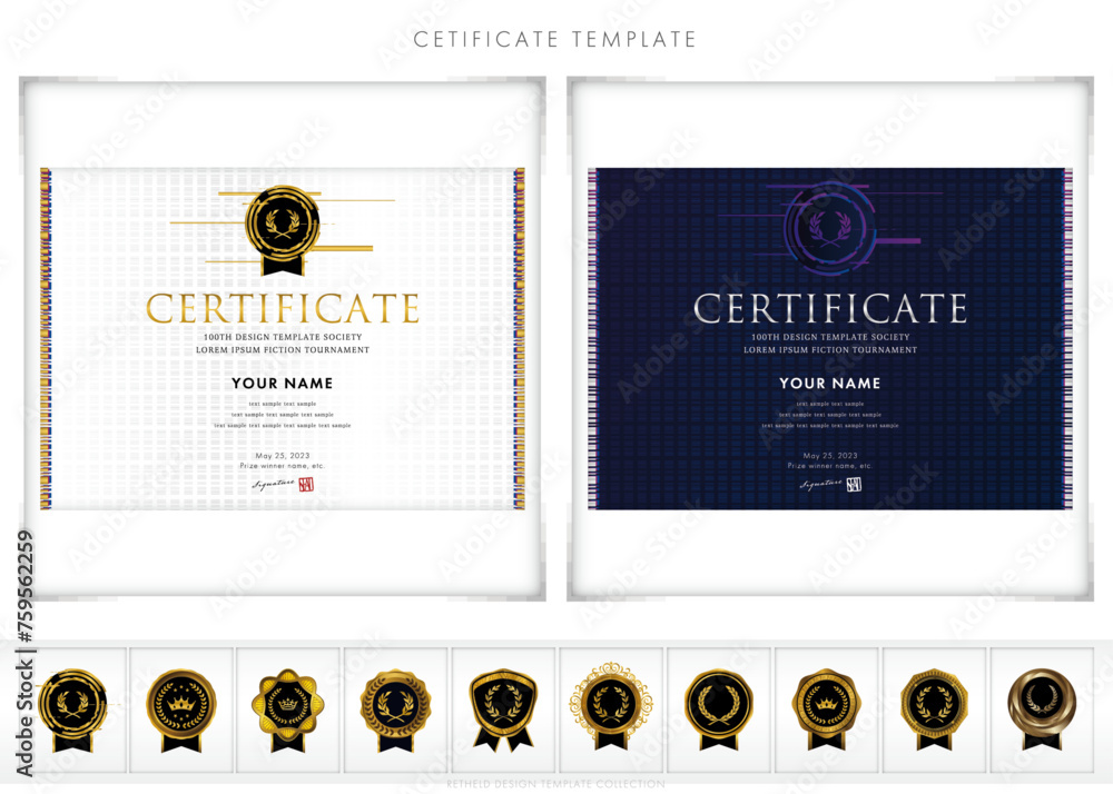 Luxury modern frames and shapes, templates for certificates of ...