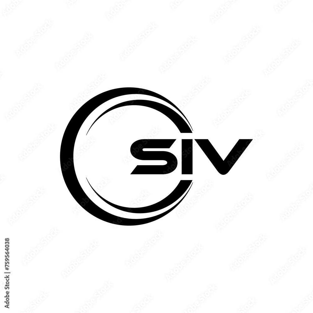 SIV letter logo design with white background in illustrator, cube logo ...
