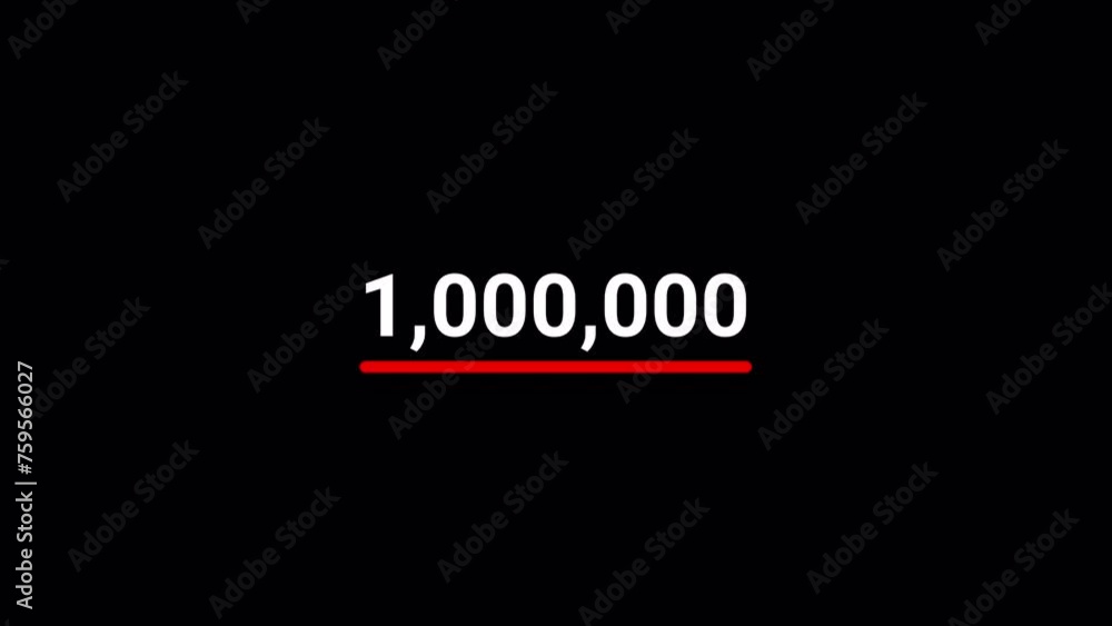 Number counter from zero to one million on a black background, Counting ...