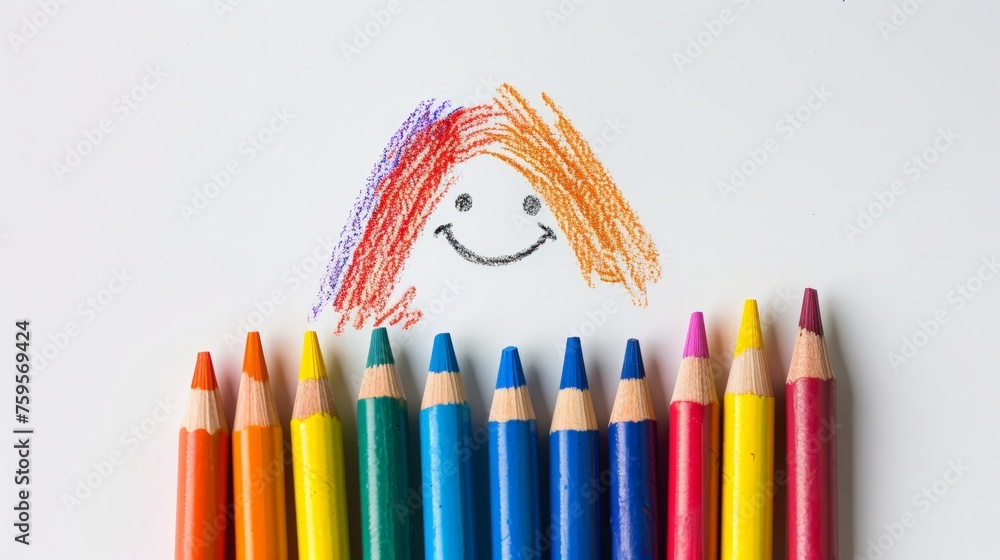Crayon Drawing of Naive Child's Favorite Emoji Generative AI Stock ...