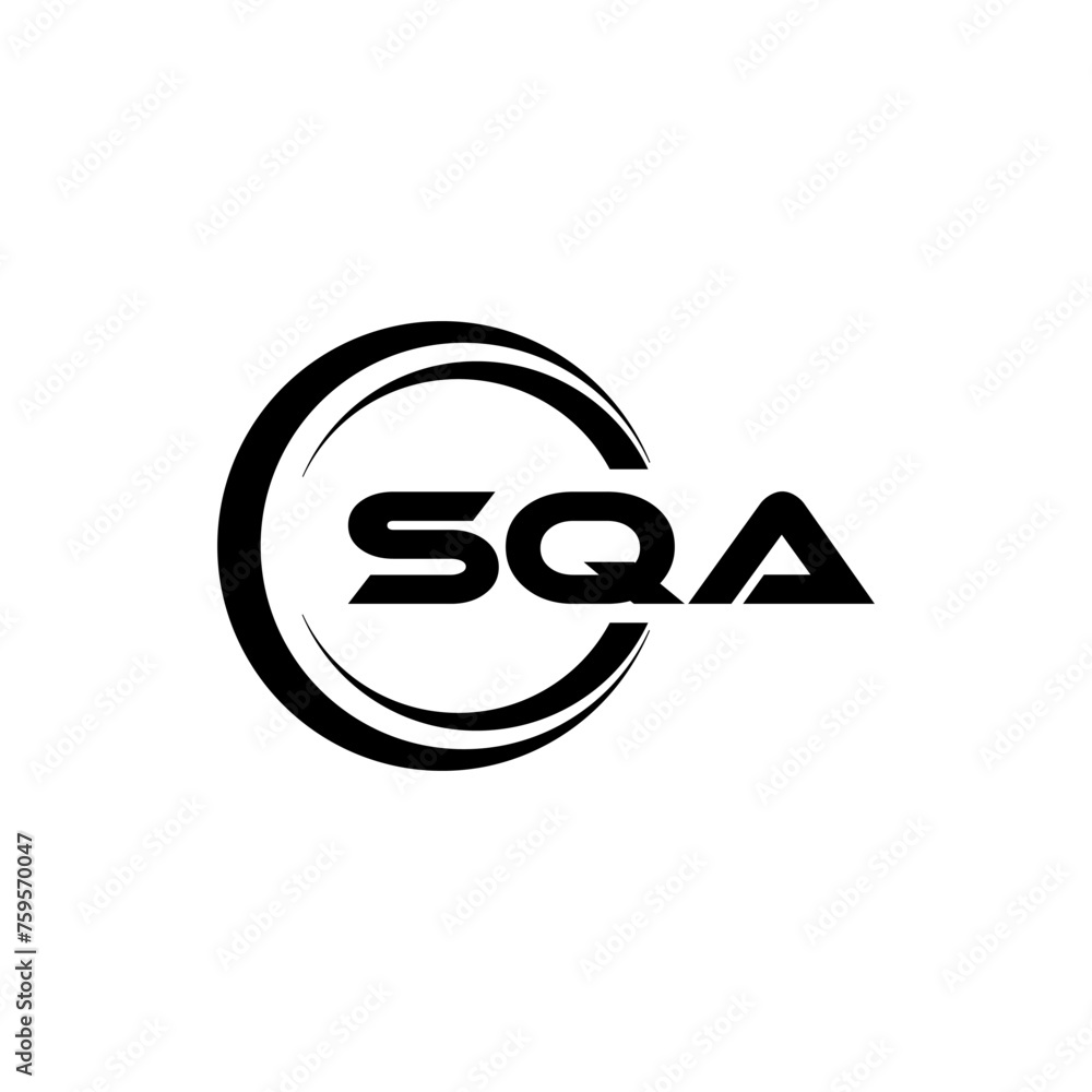 SQA letter logo design with white background in illustrator, cube logo ...