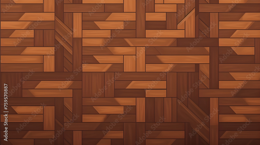 The pixelated background displays an endless design of wooden planks in ...