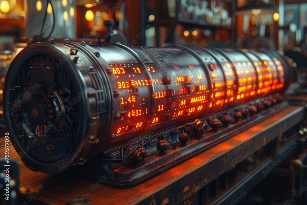 A Morse code machine tapping out messages with blinking lights ...