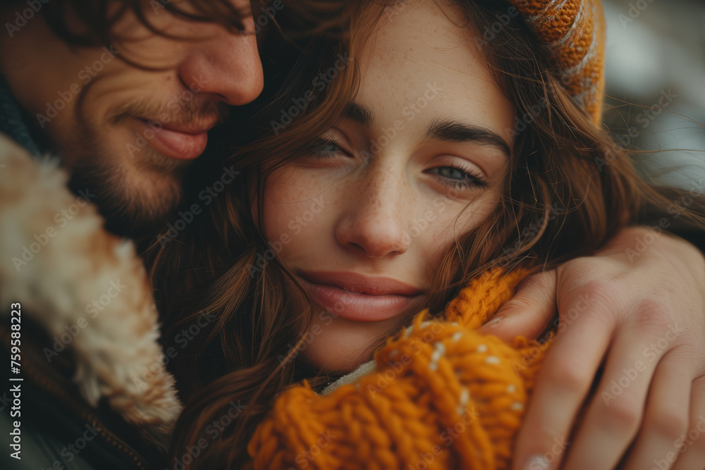 The warmth of a heartfelt hug conveying the simple bliss of human ...