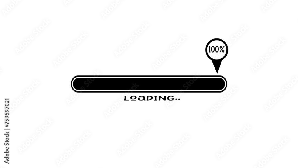 Retro loading bar with a border for loading animation video, footage of ...