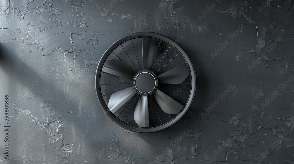 Minimalist wall fan blending seamlessly into a modern interior. Stock ...