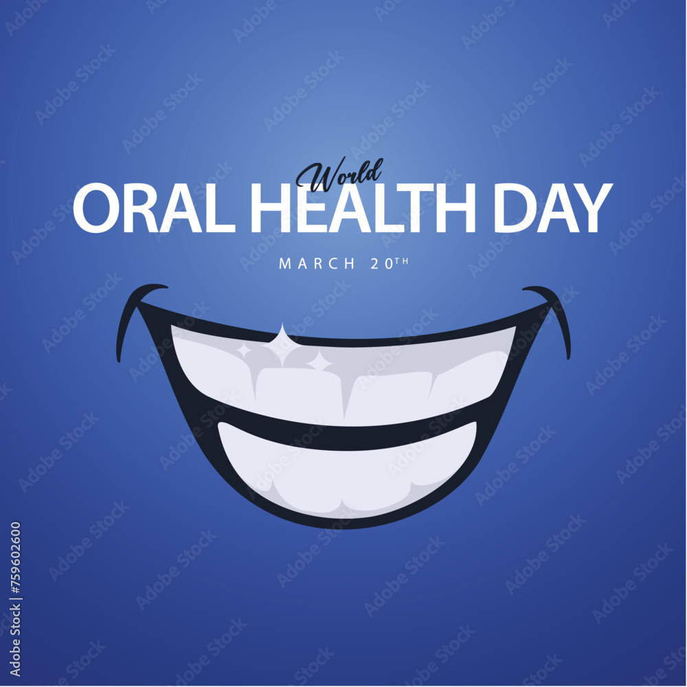 World oral health day. Smiling mouth vector illustration. Suitable for ...
