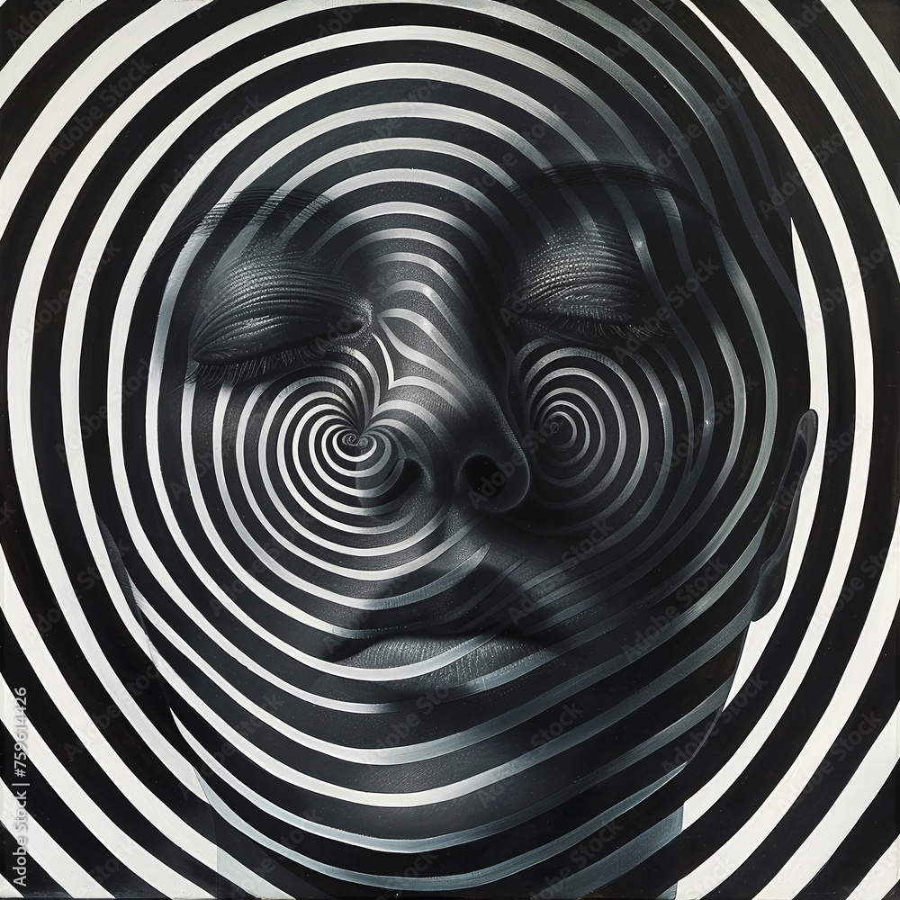 Obraz Produce an image that explores the theme of hypnosis and illusion ...
