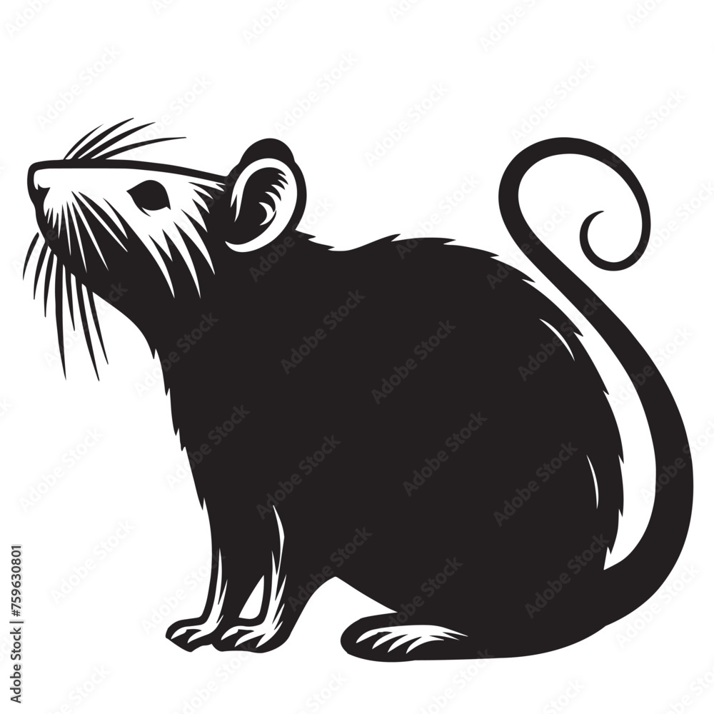 Vintage Rat Silhouette Vector Illustration, Urban Rat Silhouettes ...