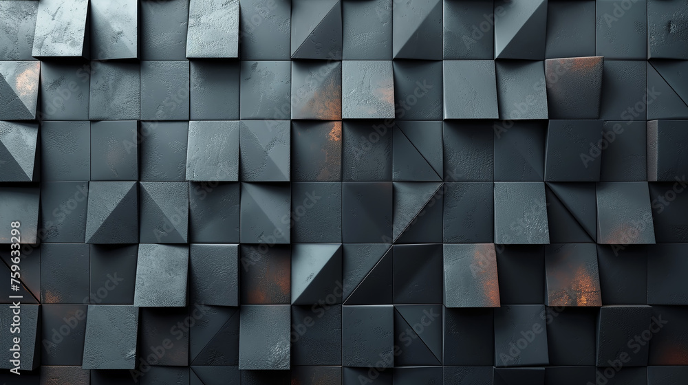 Polished, semi-gloss wall background with tiles. square, tiled ...