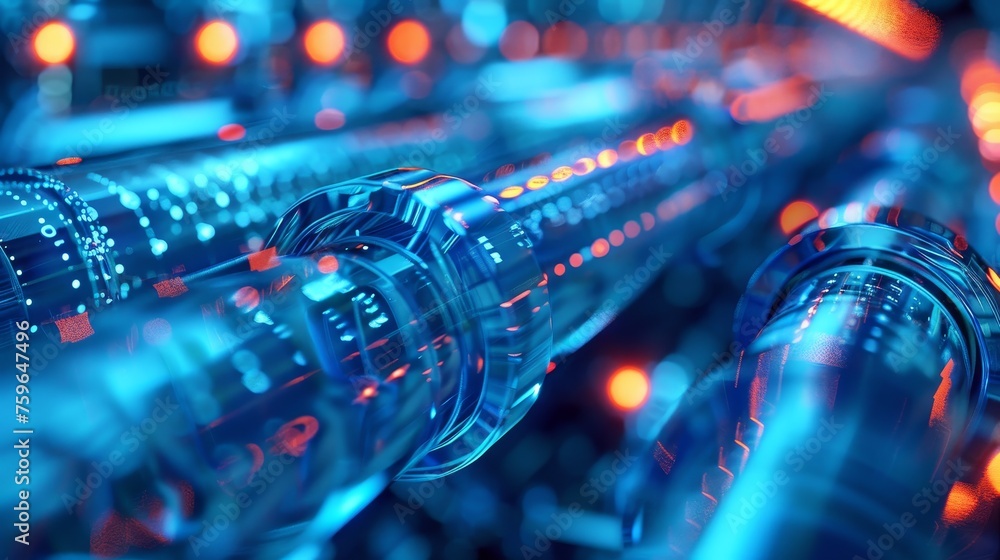 Detailed blueprint illustrates complex structure of fiber optic cable ...