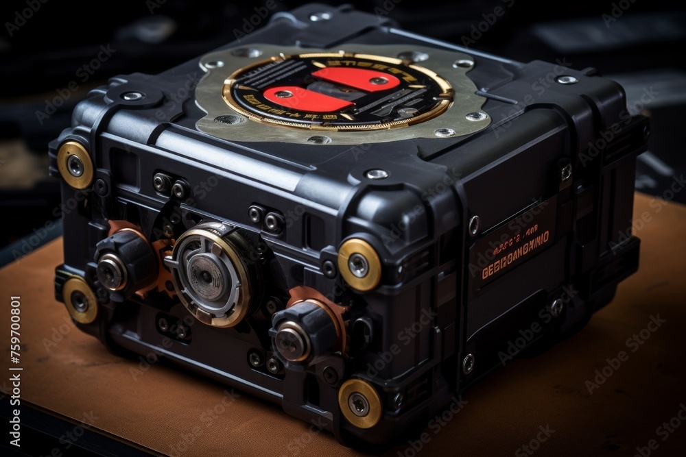 Close-up Shot of an Airplane's Black Box with Flight Data Recorder ...