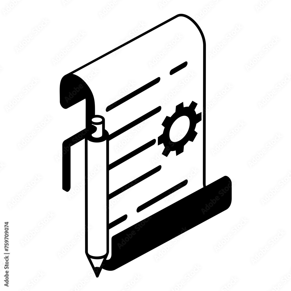 Composing Website Structure on paper isometric concept, writing the ...