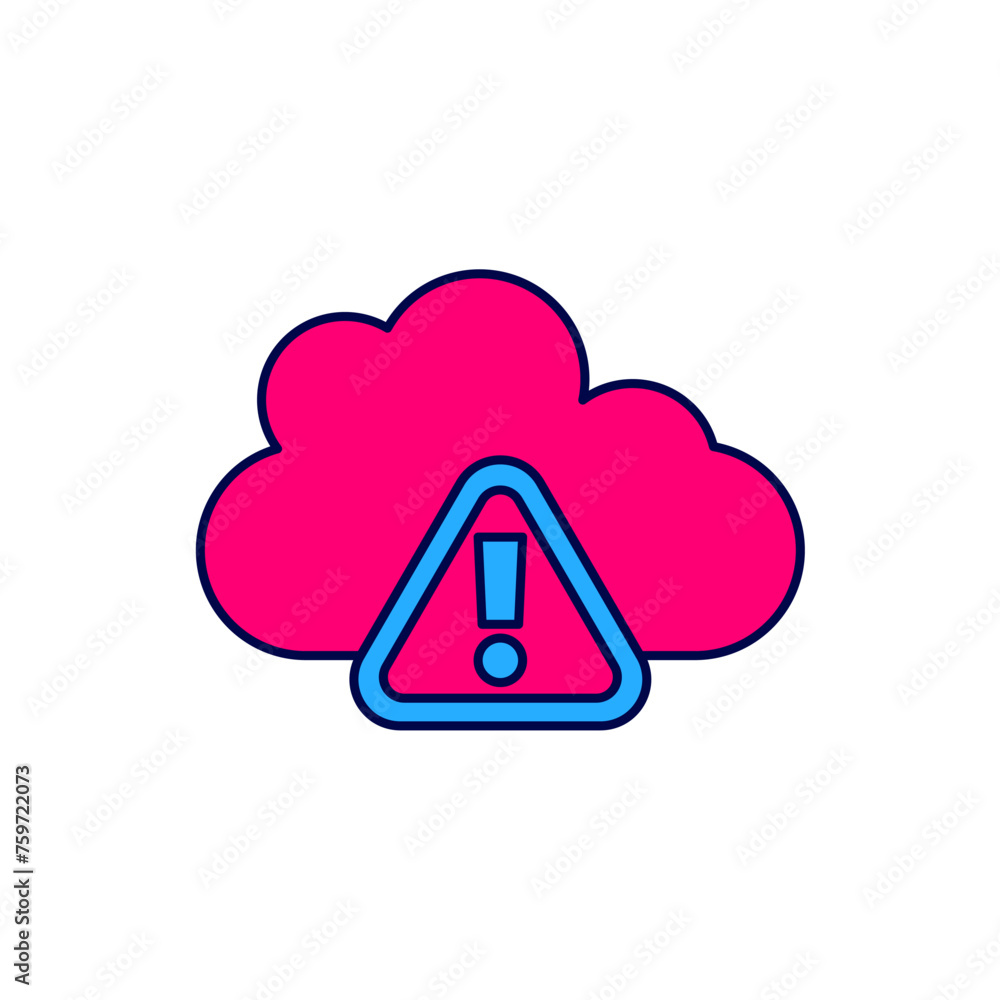 Filled outline Storm warning icon isolated on white background ...