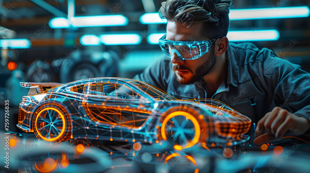 An Automotive Engineer Uses Augmented Reality to Construct a 3D Model ...