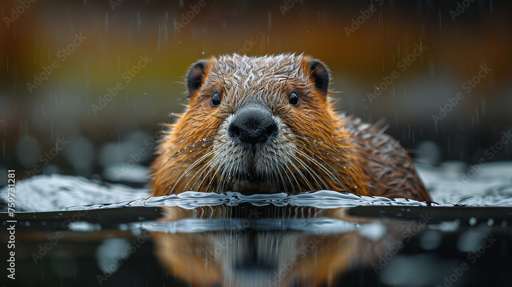 wildlife photography, authentic photo of a beaver in natural habitat ...