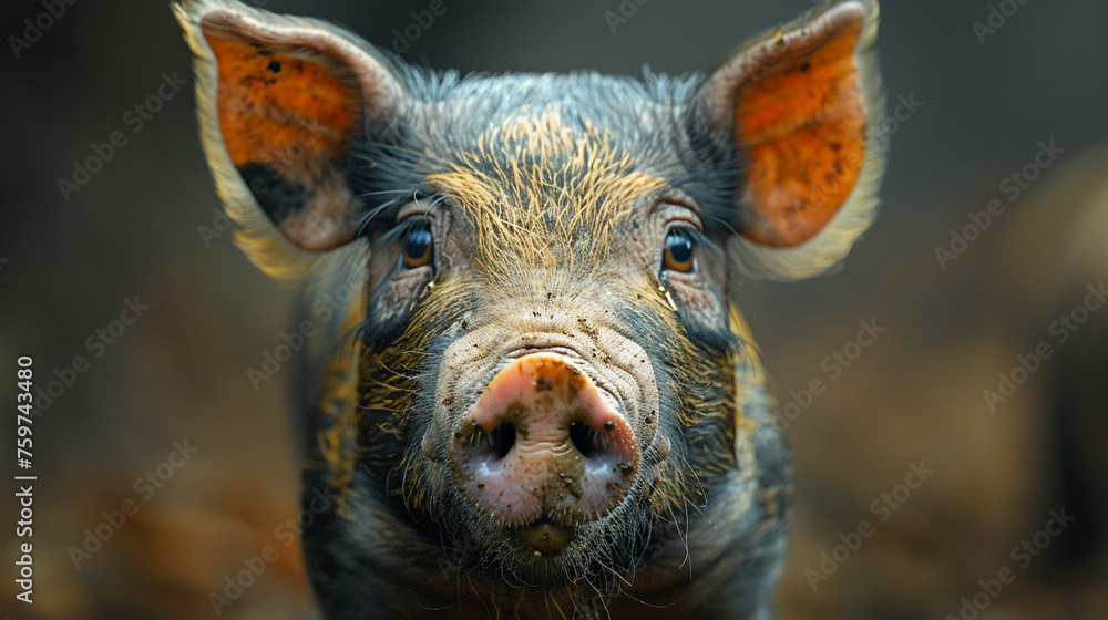 wildlife photography, authentic photo of a pig in natural habitat ...