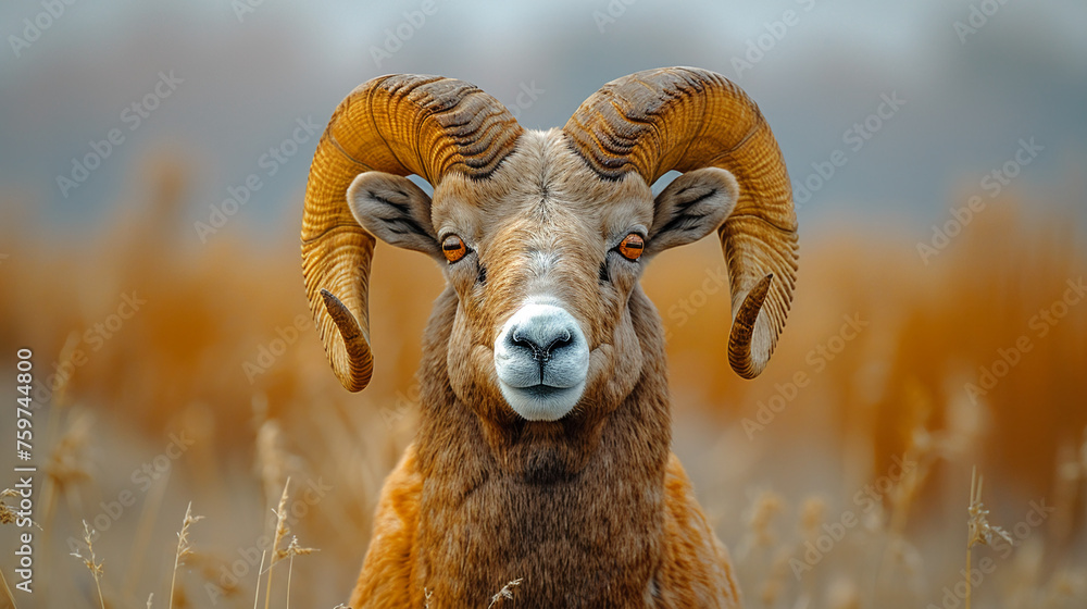 wildlife photography, authentic photo of a ram in natural habitat ...