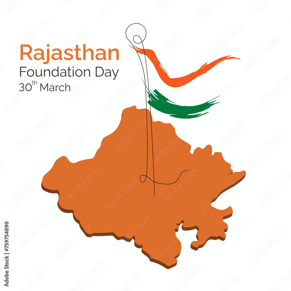 Rajasthan Foundation Day vector, illustration. Rajasthan Day is ...