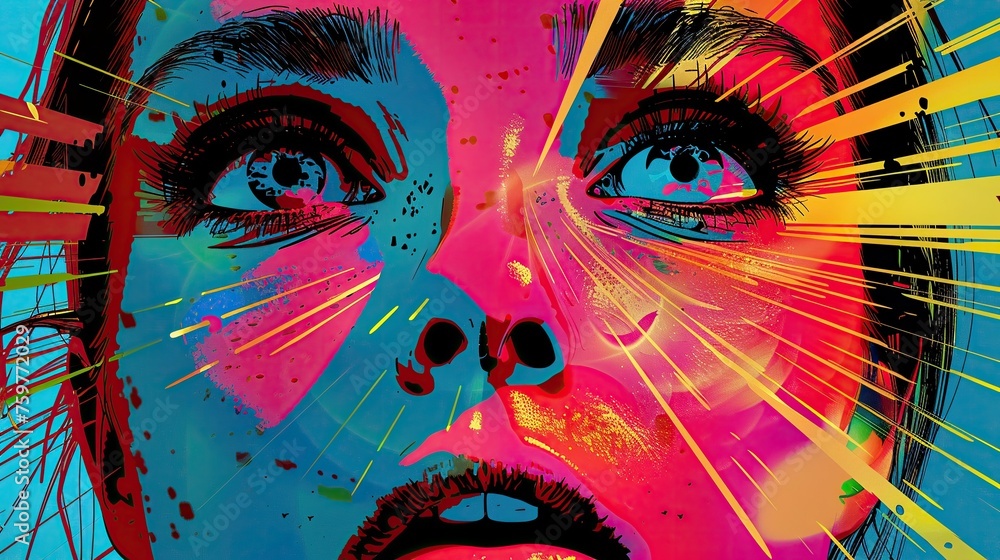 Pop Art illustration, comic book style, bold and colorful, inspired by ...