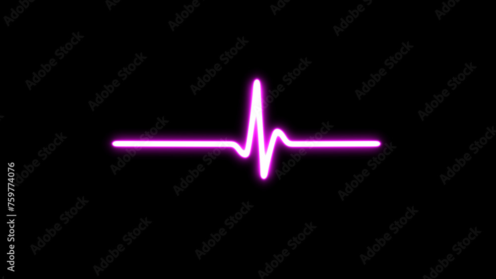 ECG or EKG cardiogram on monitor. Medical analysis hearts. Neon pulse ...