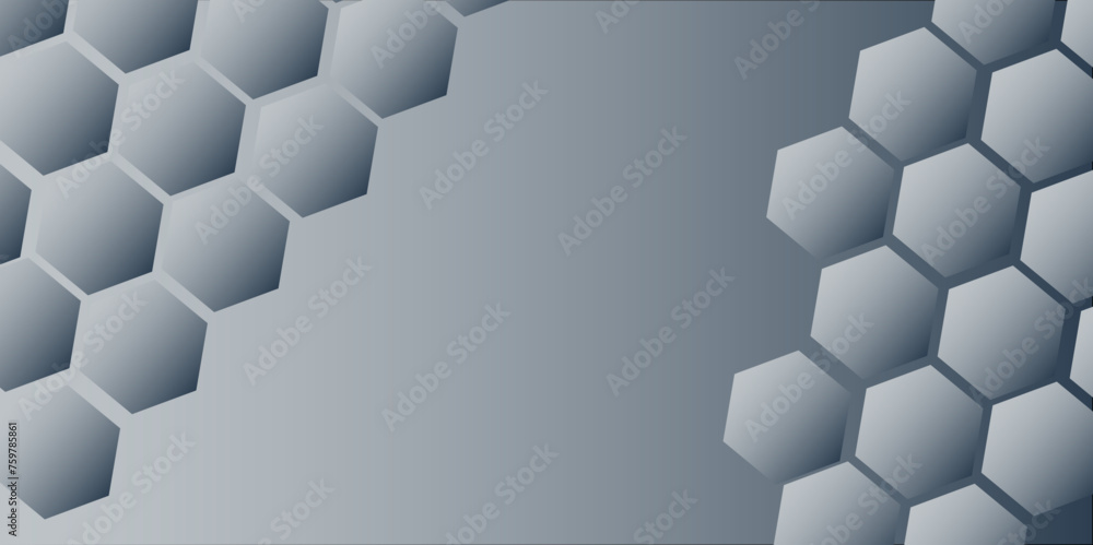Abstract hexagon digital light blue geometric shape vector technology ...