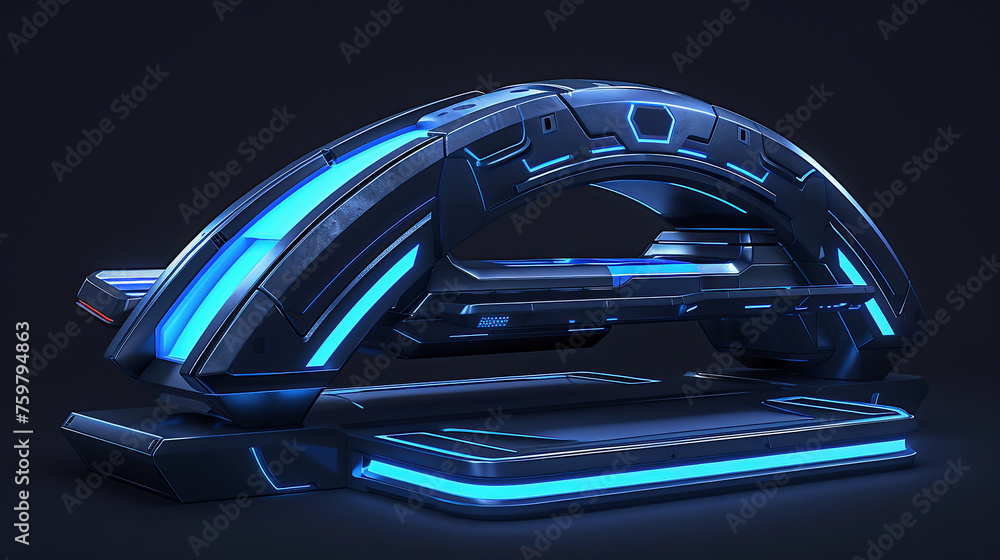 Innovative medical MRI table / Futuristic hi-tech medical devices for ...