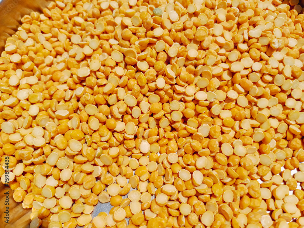 Toor Dal,Close up of Organic Bengal Gram (Cicer arietinum) or split ...