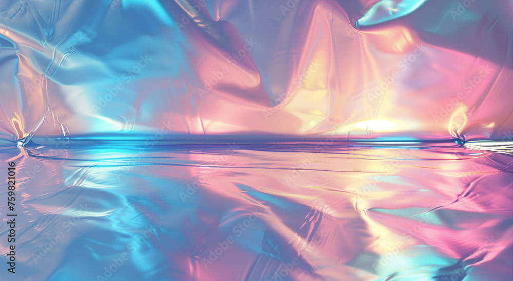 Iridescent Holographic Foil Background for Product Placement in Silver ...